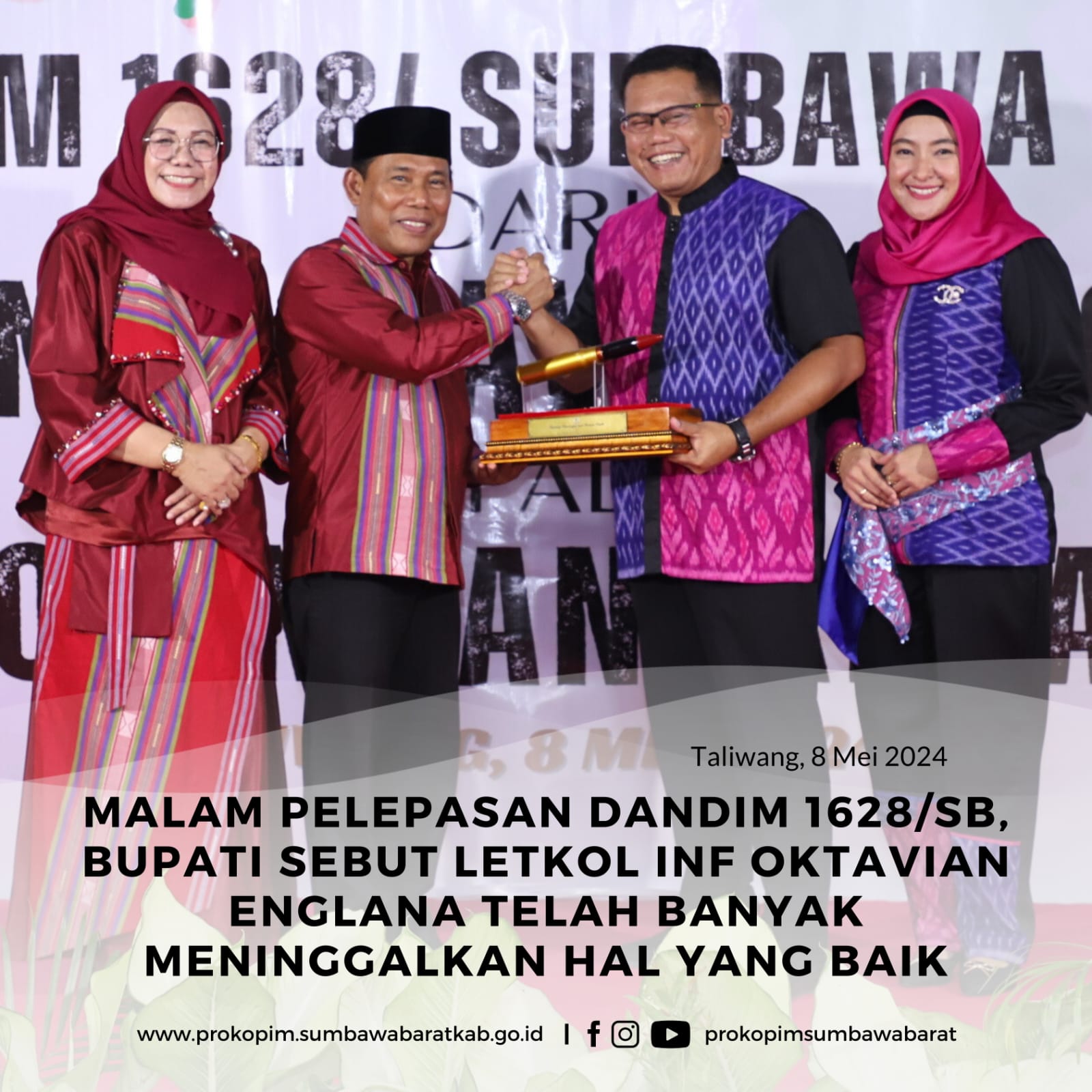 Malam Pelepasan Dandim 1628/SB, Bupati Sebut Letkol Inf Oktavian ...