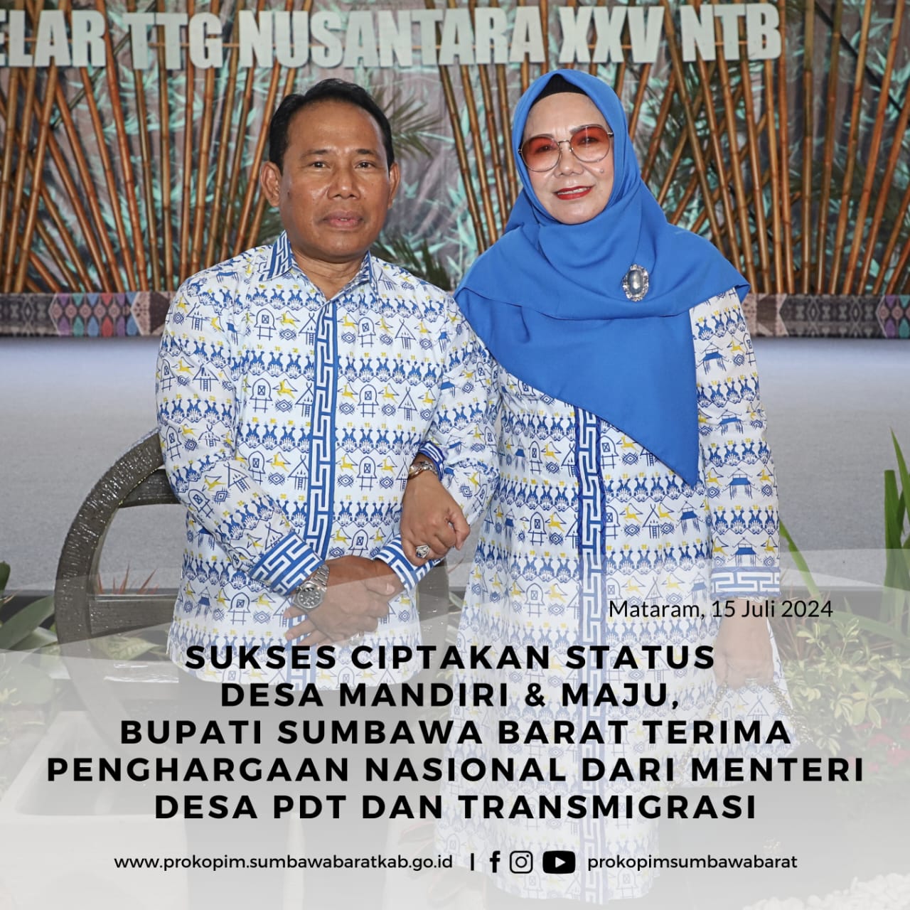 Sukses Ciptakan Status Desa Mandiri dan Maju, Bupati Sumbawa Barat Dr ...