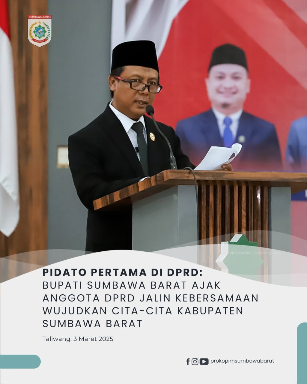 Pidato Pertama Di Gedung DPRD KSB, Bupati Ajak Seluruh Anggota DPRD KSB Jalin Kebersamaan ...